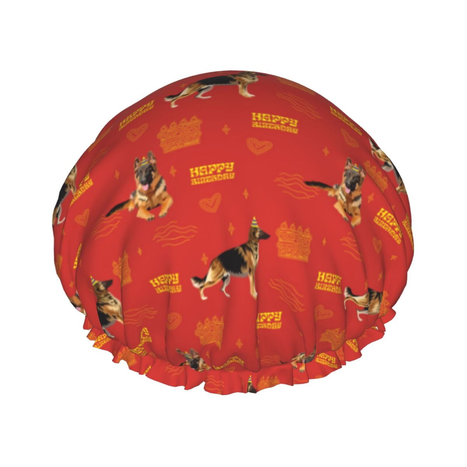 German Shepherd Dog Birthday Shower Cap, Reusable Bath Hair Hat for all ...