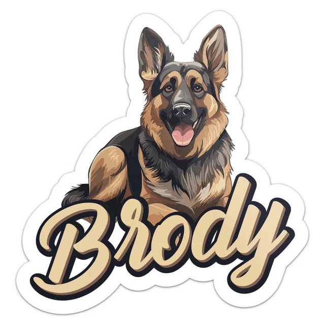 German Shepherd Dog Brody Sticker Phone Decal Water Bottle Stickers Car ...