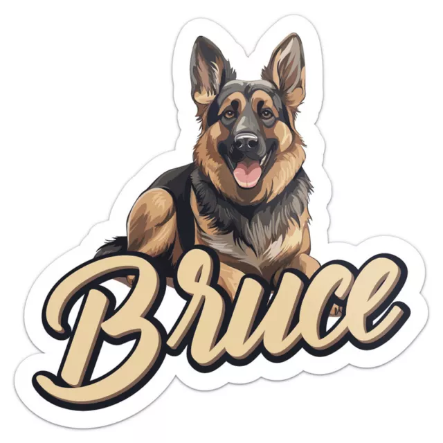 German Shepherd Dog Bruce Sticker Phone Decal Water Bottle Stickers Car Decals, Laptop Sticker ...