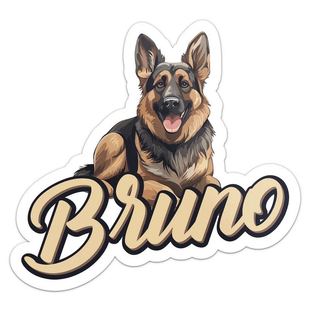 German Shepherd Dog Bruno Sticker Phone Decal Water Bottle Stickers Car ...
