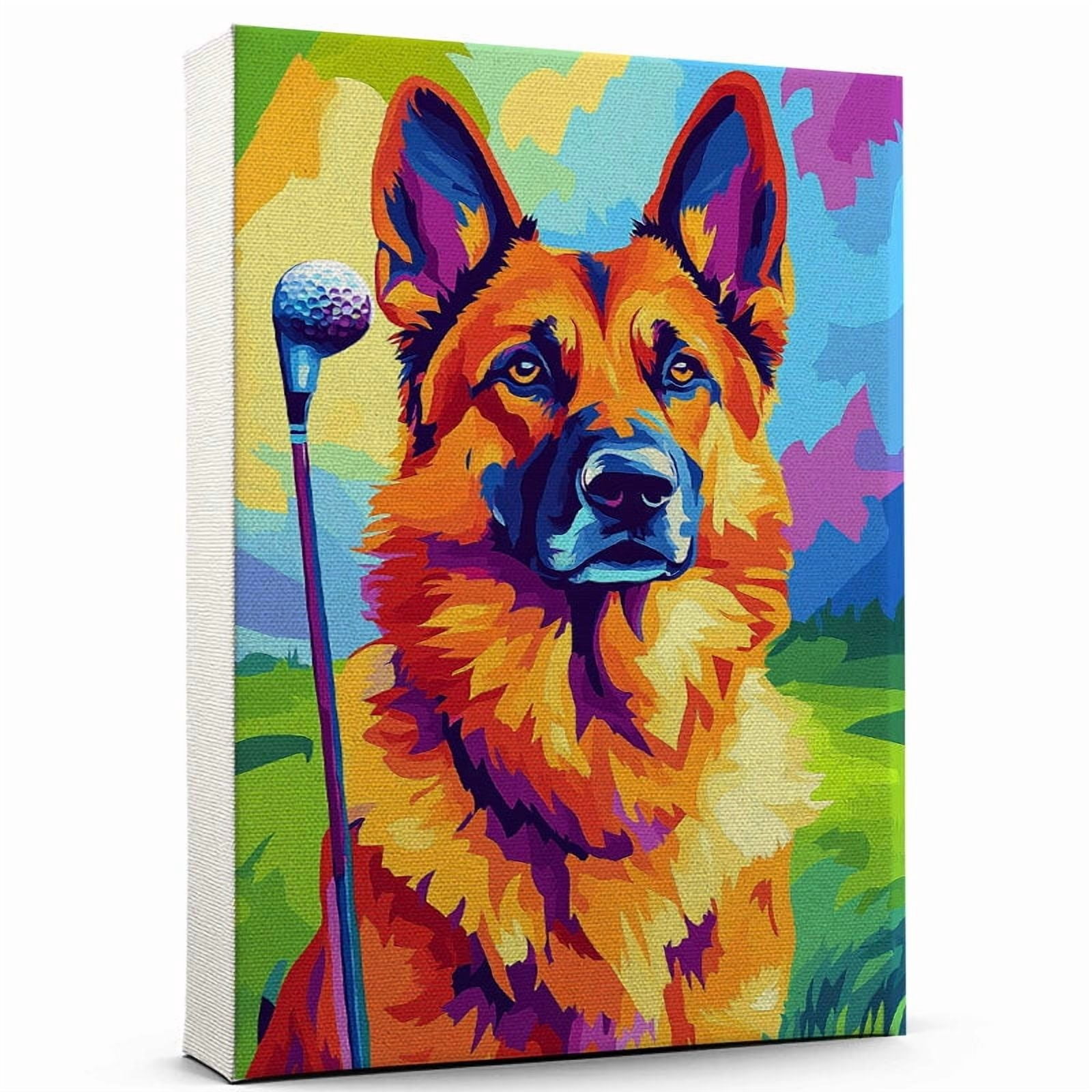 German Shepherd Dog Canvas Golf Canvas – Cute German Shepherd Canvas ...
