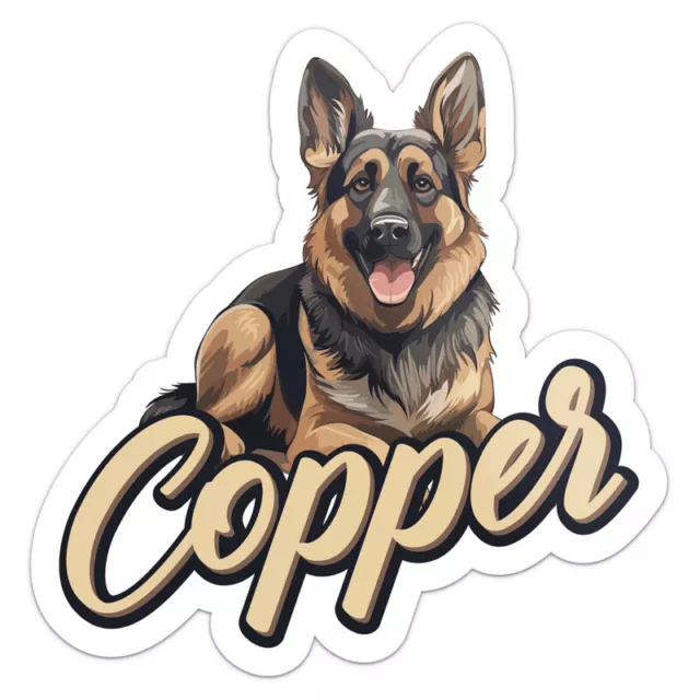 German Shepherd Dog Copper Sticker Phone Decal Water Bottle Stickers ...