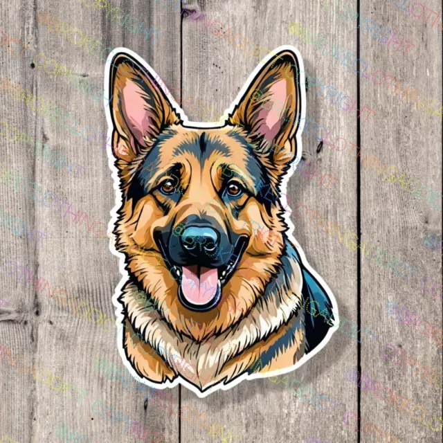 German Shepherd Dog Cute Vinyl Sticker Laptop Sticker Water Bottle ...