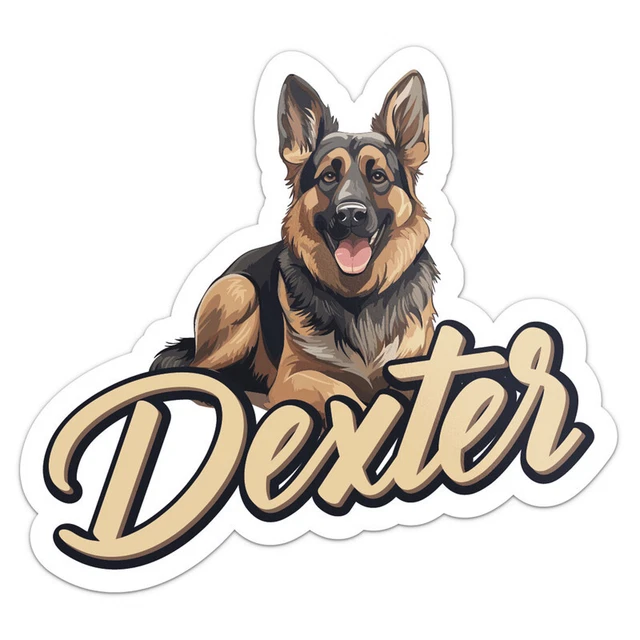 German Shepherd Dog Dexter Sticker Phone Decal Water Bottle Stickers ...