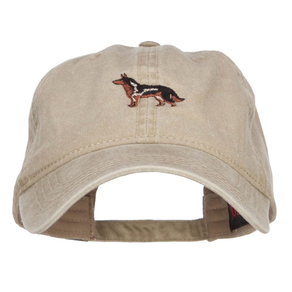 German Shepherd Dog Embroidered Washed Cap - Khaki OSFM - Walmart.com