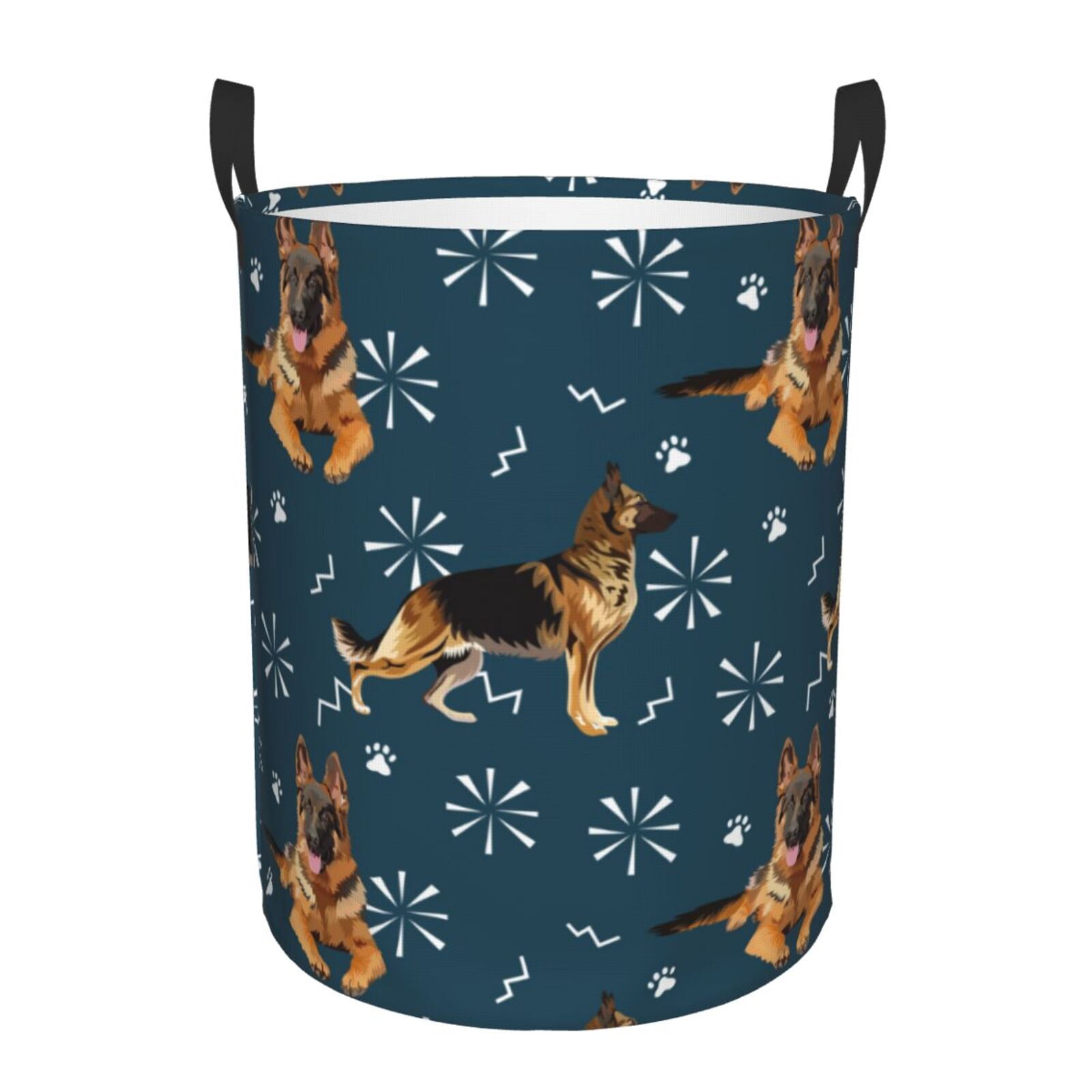 German Shepherd Dog Footprint Laundry Basket with Handles ...