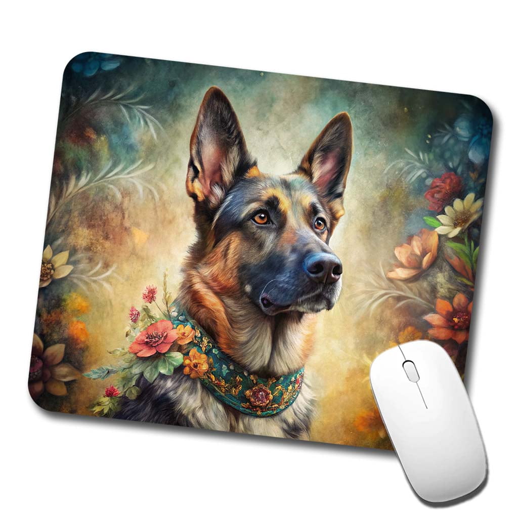 German Shepherd Dog French Bohemian Art Mouse Pad Low Profile Gaming ...