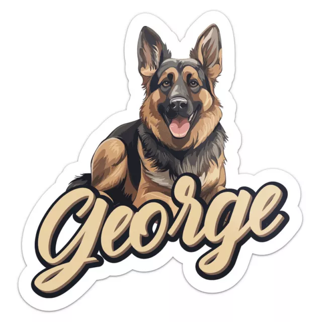 German Shepherd Dog George Sticker Phone Decal Water Bottle Stickers ...