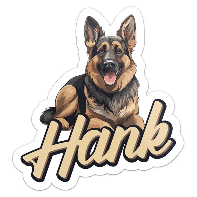 German Shepherd Dog Hank Sticker Phone Decal Water Bottle Stickers Car ...