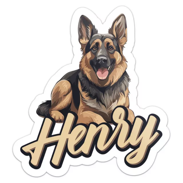 German Shepherd Dog Henry Sticker Phone Decal Water Bottle Stickers Car ...