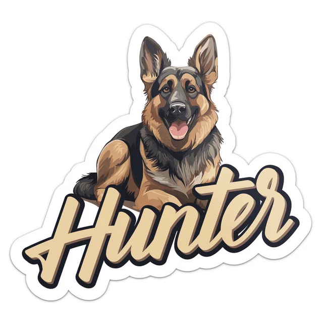 German Shepherd Dog Hunter Sticker Phone Decal Water Bottle Stickers ...