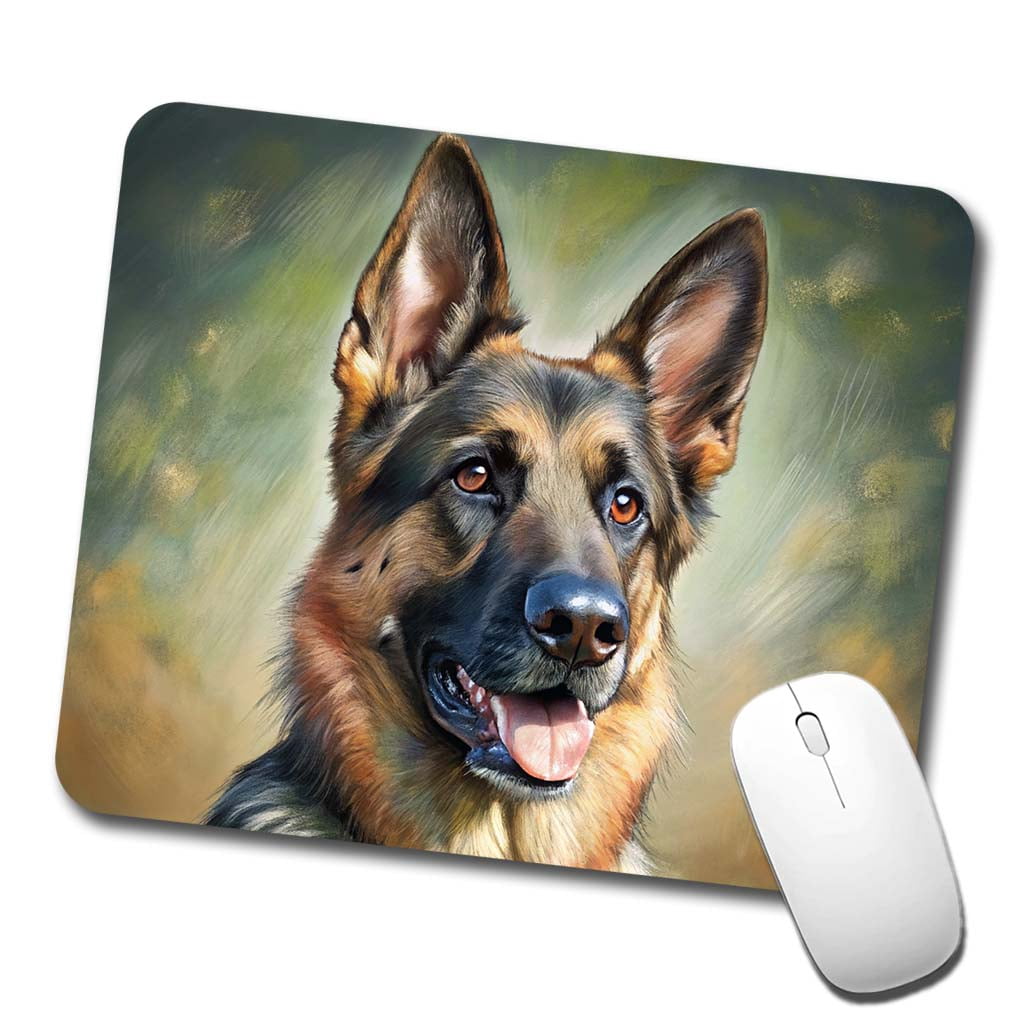 German Shepherd Dog Illustration Mouse Pad Low Profile Gaming Mat ...