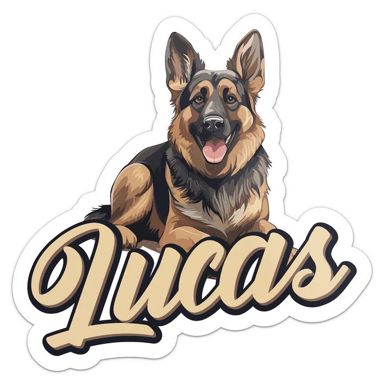 German Shepherd Dog Lucas Sticker Phone Decal Water Bottle Stickers Car ...