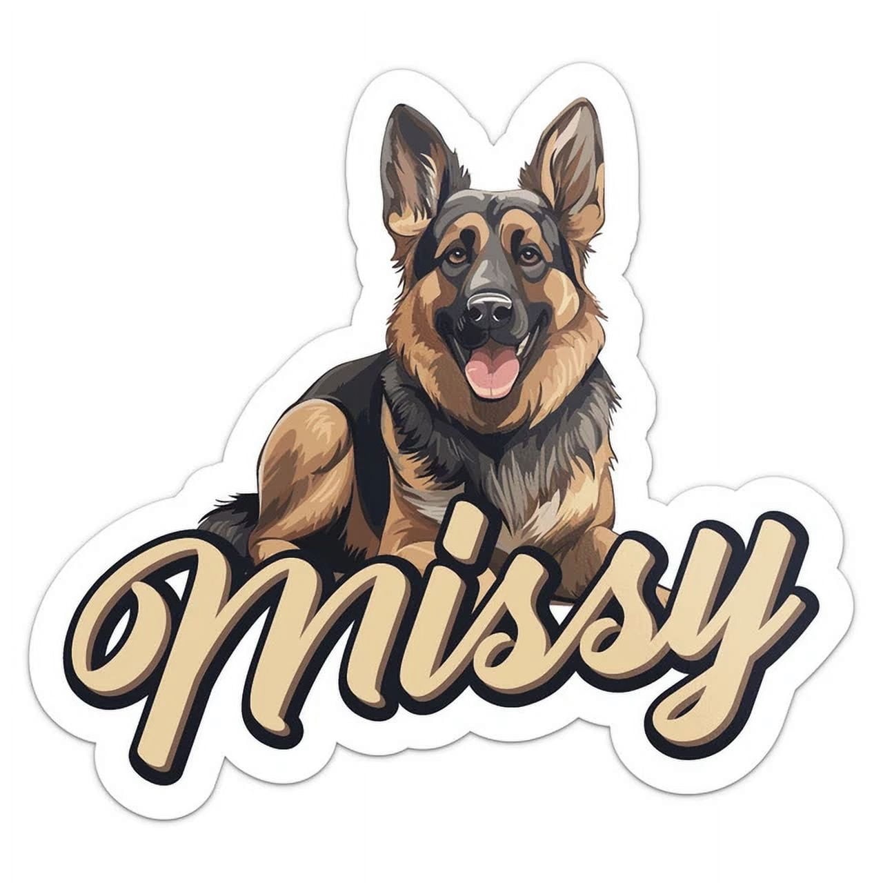 German Shepherd Dog Missy Sticker Phone Decal Water Bottle Stickers Car ...