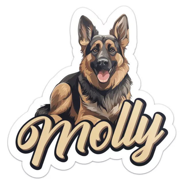 German Shepherd Dog Molly Sticker Phone Decal Water Bottle Stickers Car ...