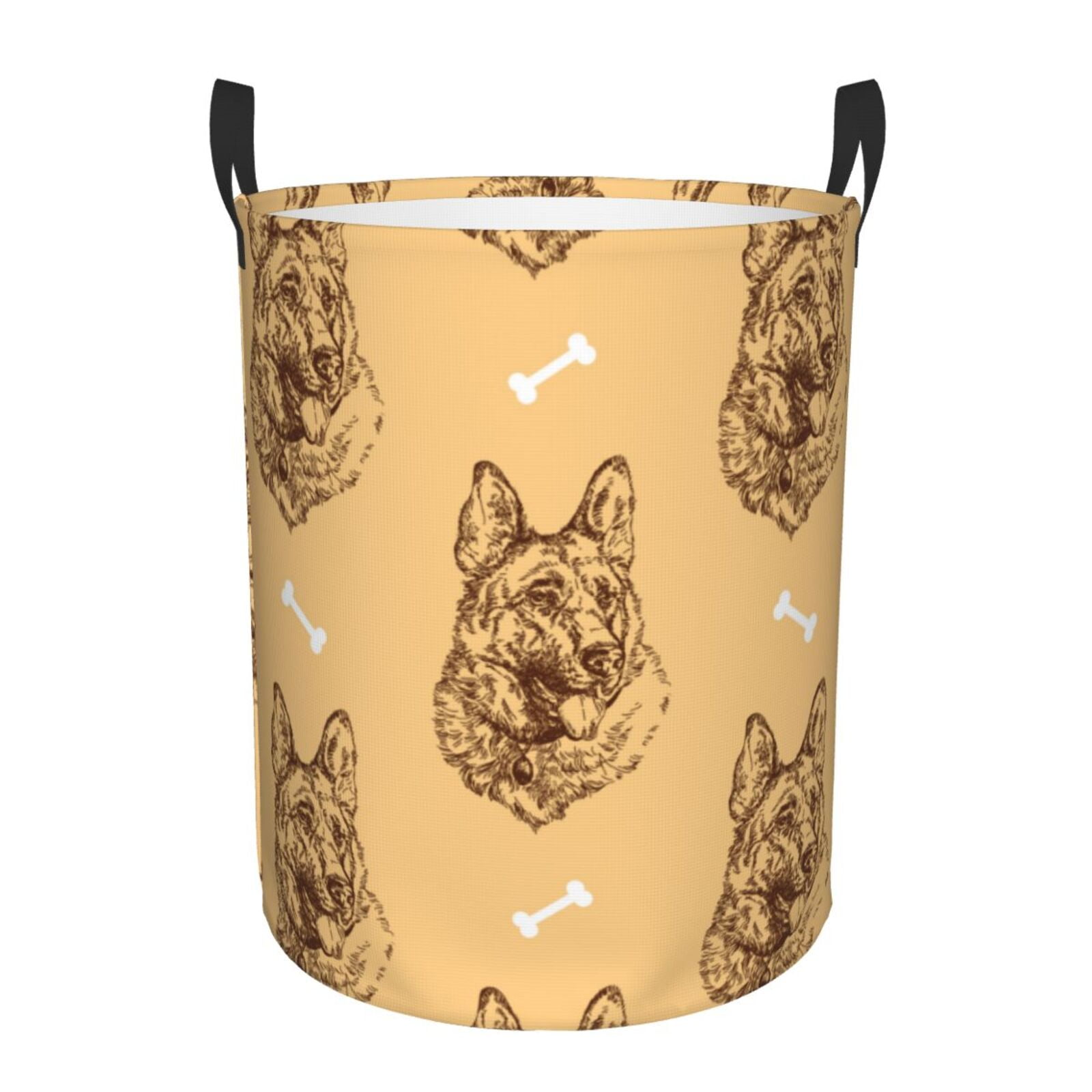 German Shepherd Dog No.1004 Round Laundry Basket, Laundry Hamper with ...