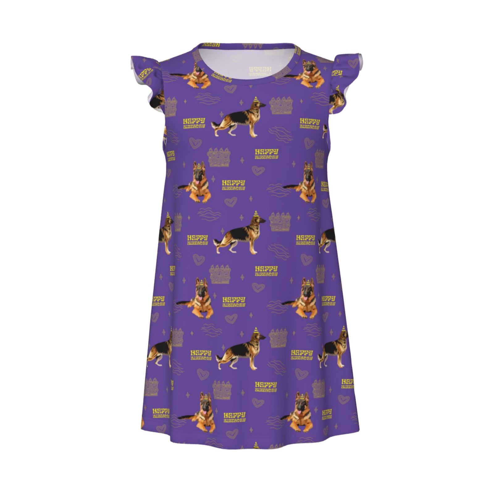 German Shepherd Dog No.1019 Girls Nightgowns, Short Sleeves Princess ...