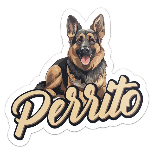 German Shepherd Dog Perrito Sticker Phone Decal Water Bottle Stickers ...