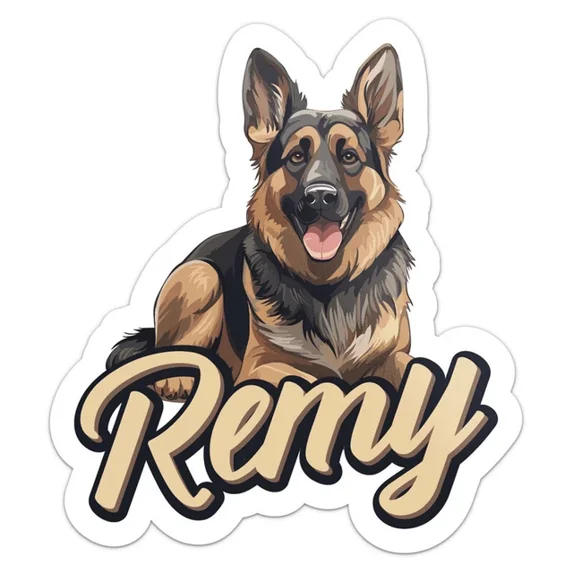 German Shepherd Dog Remy Sticker Phone Decal Water Bottle Stickers Car ...