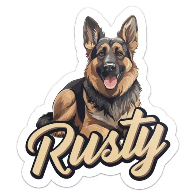 German Shepherd Dog Rusty Sticker Phone Decal Water Bottle Stickers Car ...