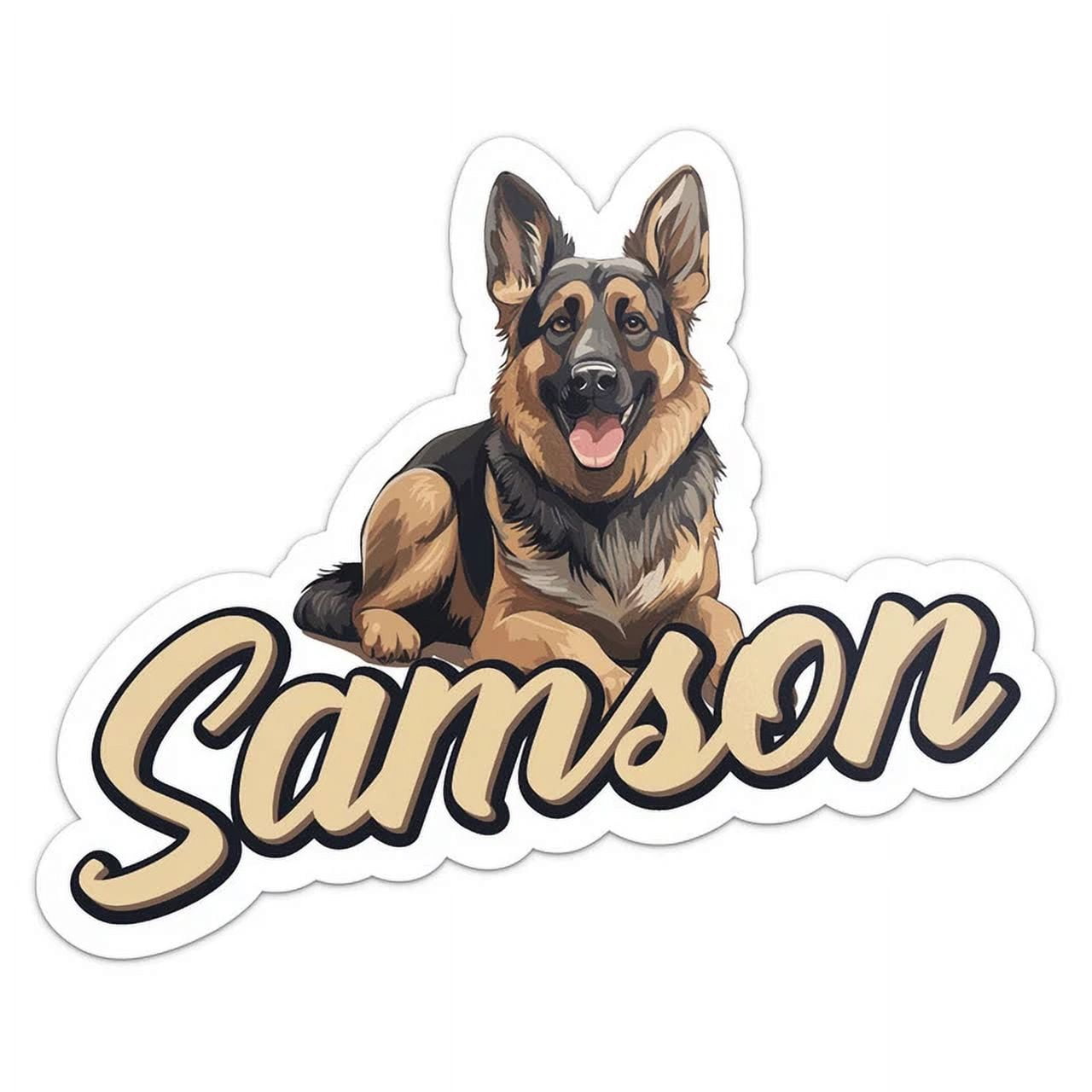 German Shepherd Dog Samson Sticker Phone Decal Water Bottle Stickers ...