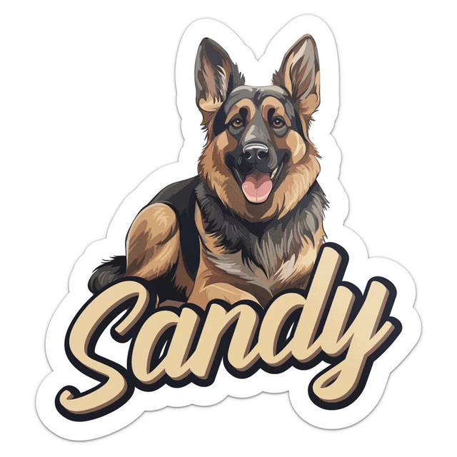 German Shepherd Dog Sandy Sticker Phone Decal Water Bottle Stickers Car ...