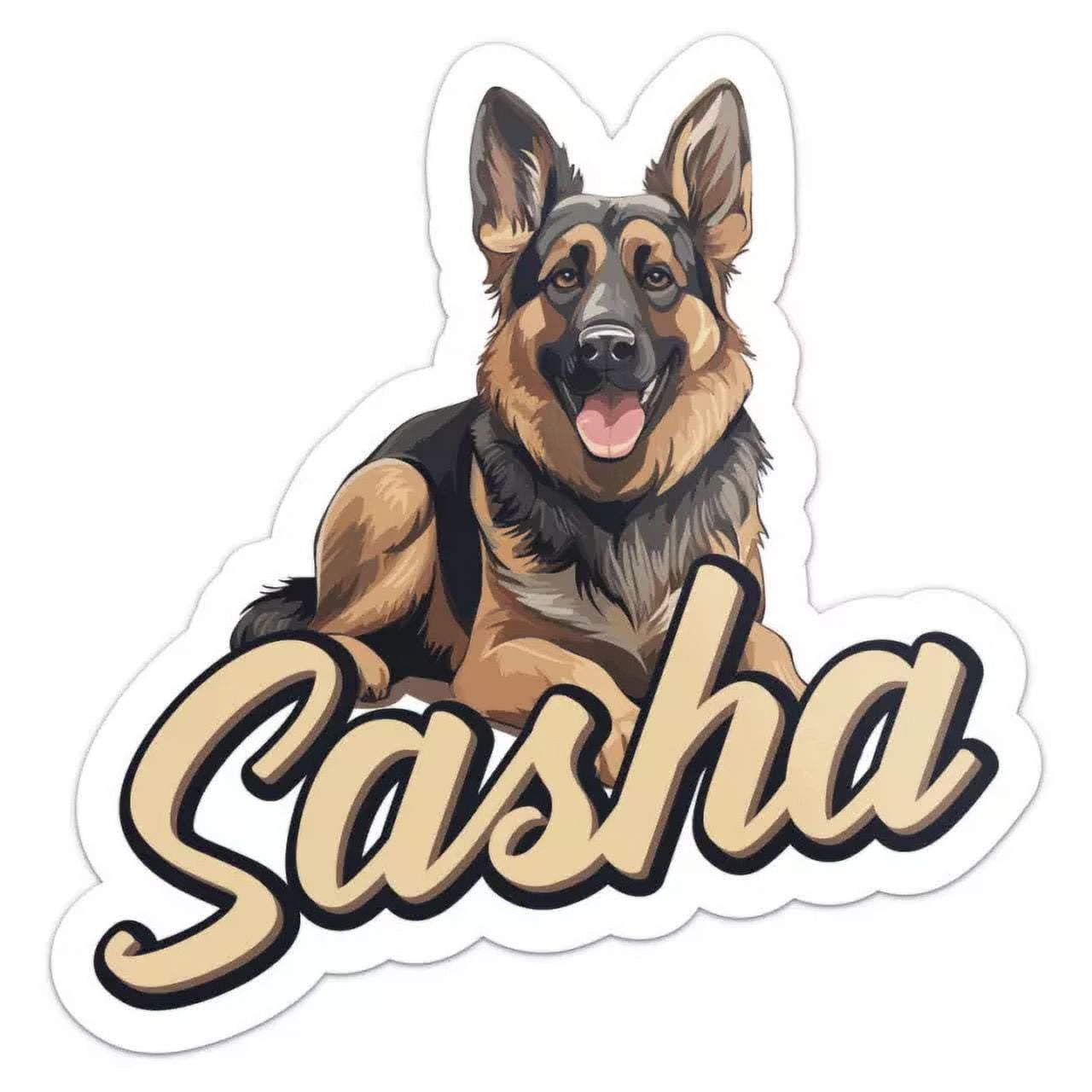 German Shepherd Dog Sasha Sticker Phone Decal Water Bottle Stickers Car ...