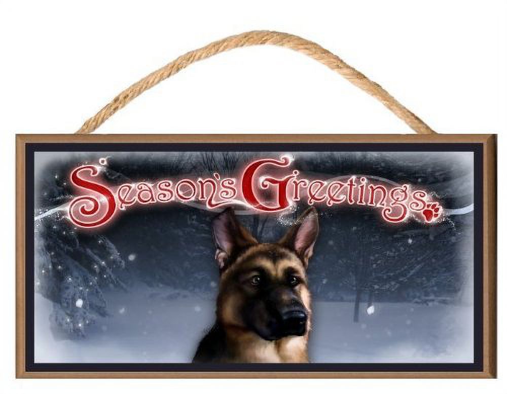 German Shepherd Dog "Season's Greetings" Dog Sign / Plaque featuring ...