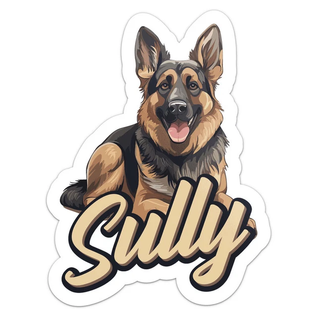 German Shepherd Dog Sully Sticker Phone Decal Water Bottle Stickers Car ...