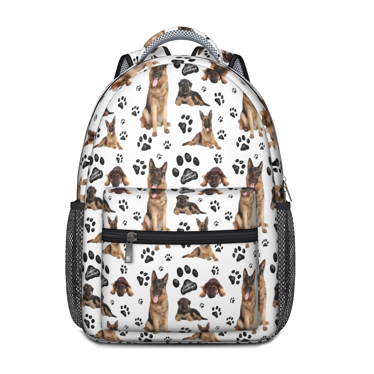 German Shepherd Dog and Footprint Backpack for School,Cute School Bag ...