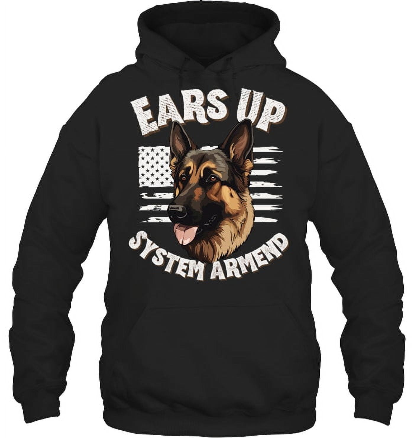 German Shepherd Ears Up System Armed Pullover Hoodie , Winter ...