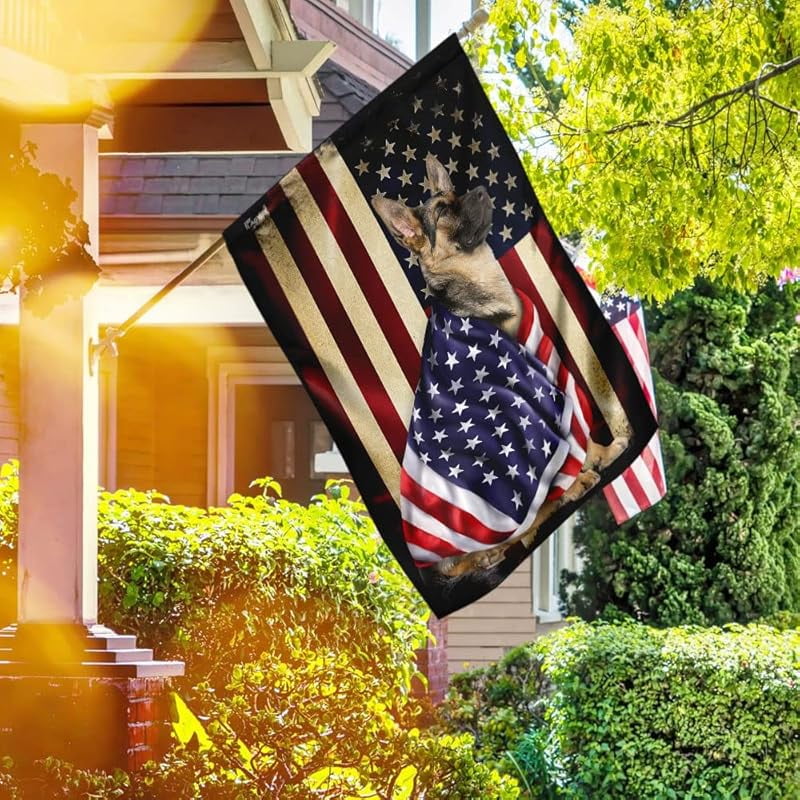 German Shepherd Flag - Outdoor German Shepherd Decorations, House Flag ...