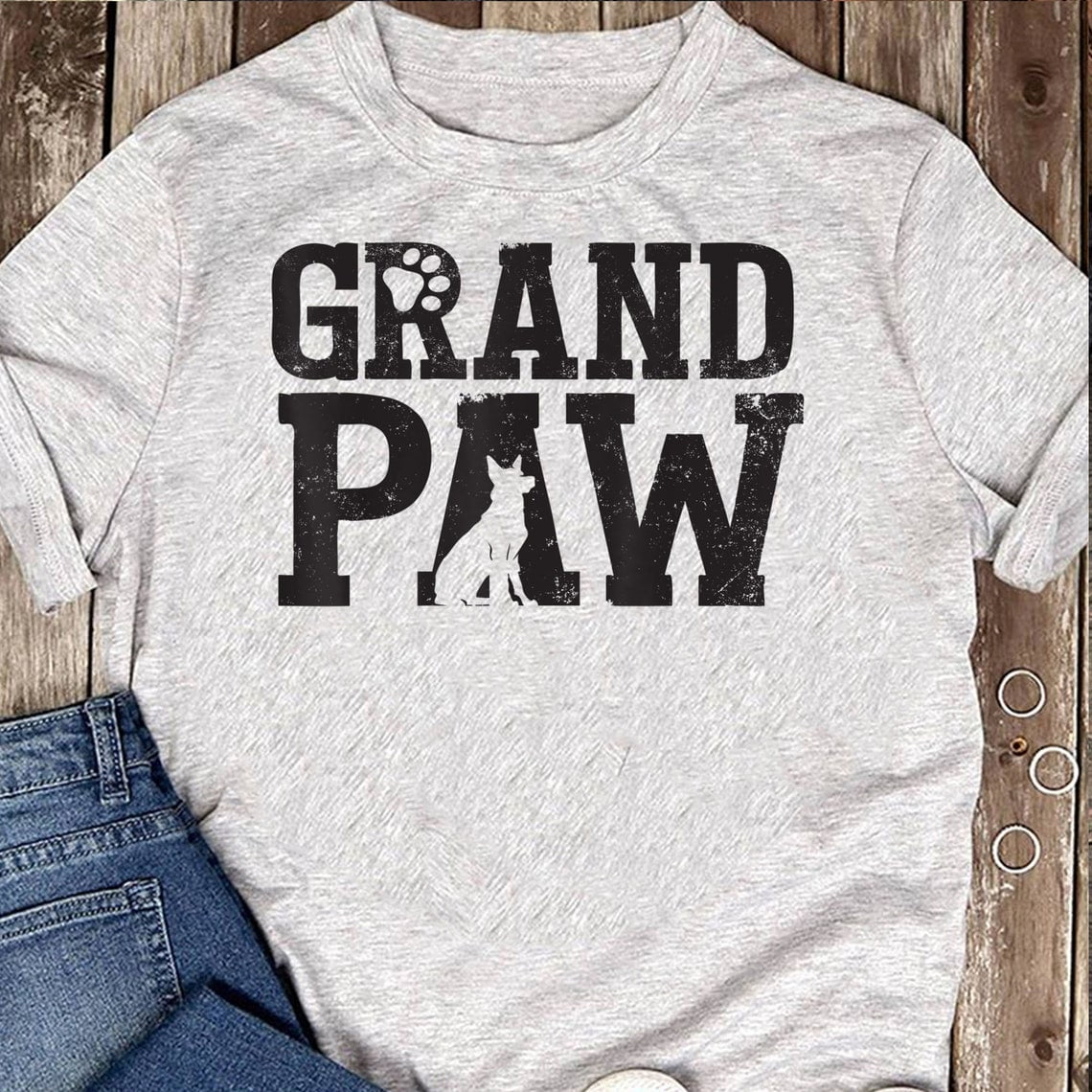 German Shepherd Grand Paw Dog Grandpa Grandpaw Pawpa Father T-Shirt ...