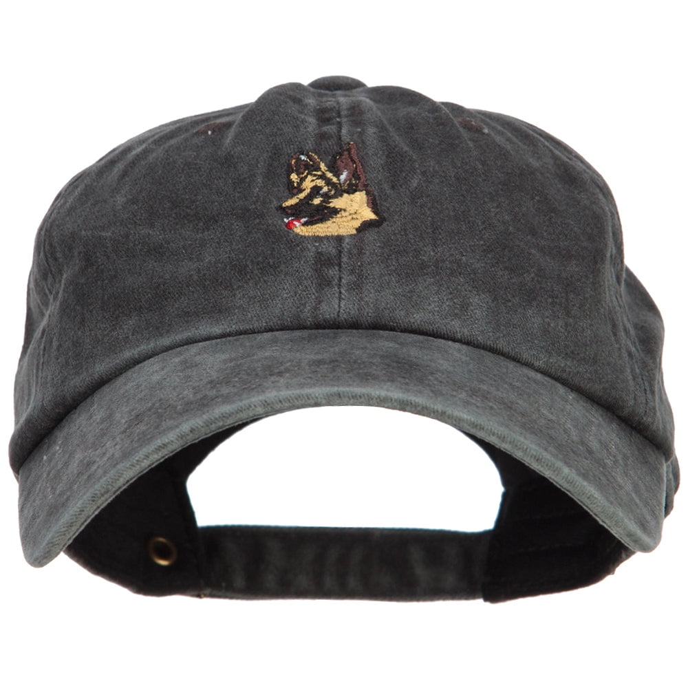 German Shepherd Head Embroidered Washed Cotton Twill Cap - Black OSFM ...