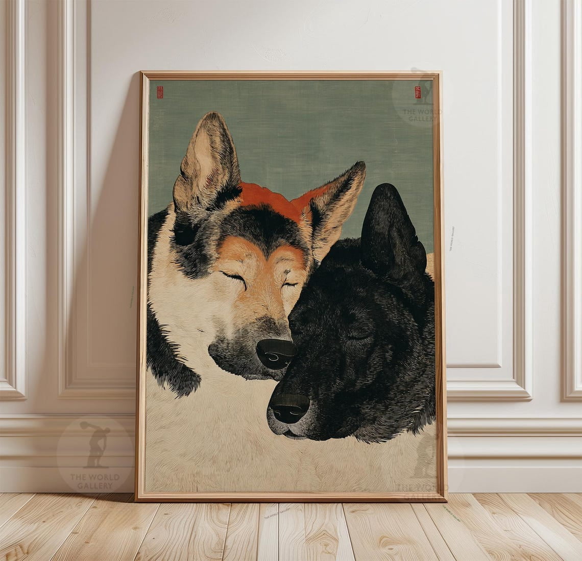 German Shepherd Japanese Woodblock Dog Poster Unframed Paper Print ...
