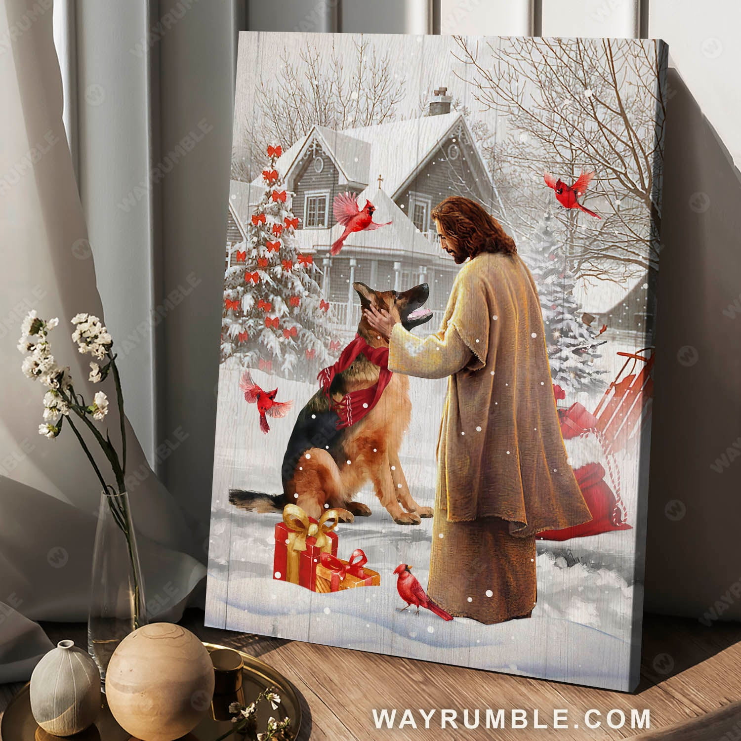 German Shepherd, Jesus Painting, Winter garden, Meeting with Jesus ...