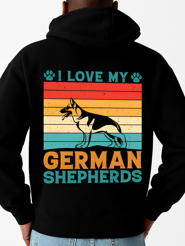 German Shepherd Love hoodies & sweatshirt men's regular fit black New ...
