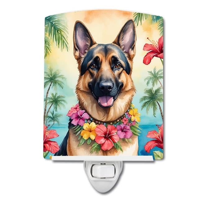 German Shepherd Luau Ceramic Night Light 4 in x 6 in - Walmart.com