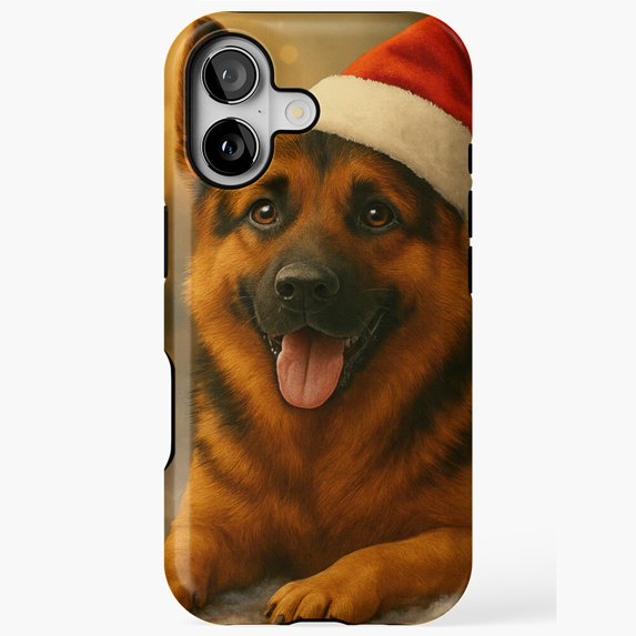 German Shepherd Merry Xmas Case for iPhone 11 12 13 14 15 16 17 Pro Max ...