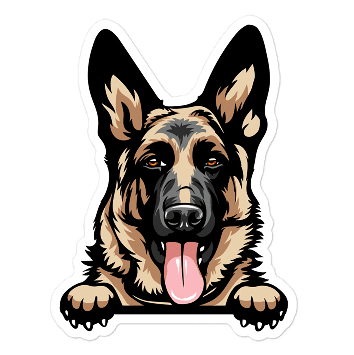 German Shepherd Peeking Paws Sticker (2 Pack) 4” x 3” German Shepherd ...