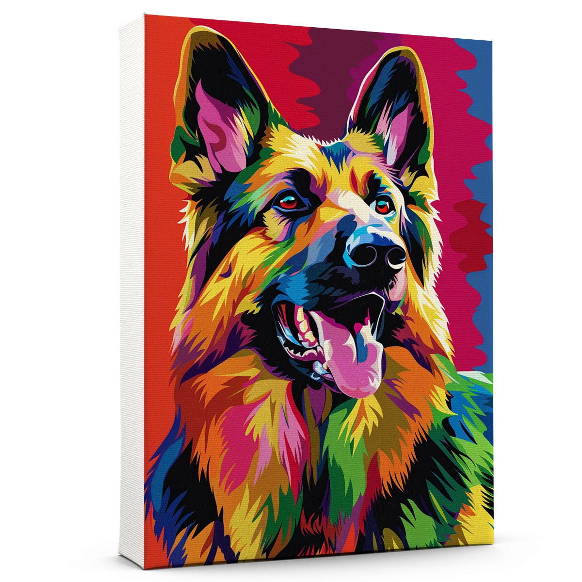 German Shepherd Poster Wall Art - Colorful Dog Canvas Wall Art For ...
