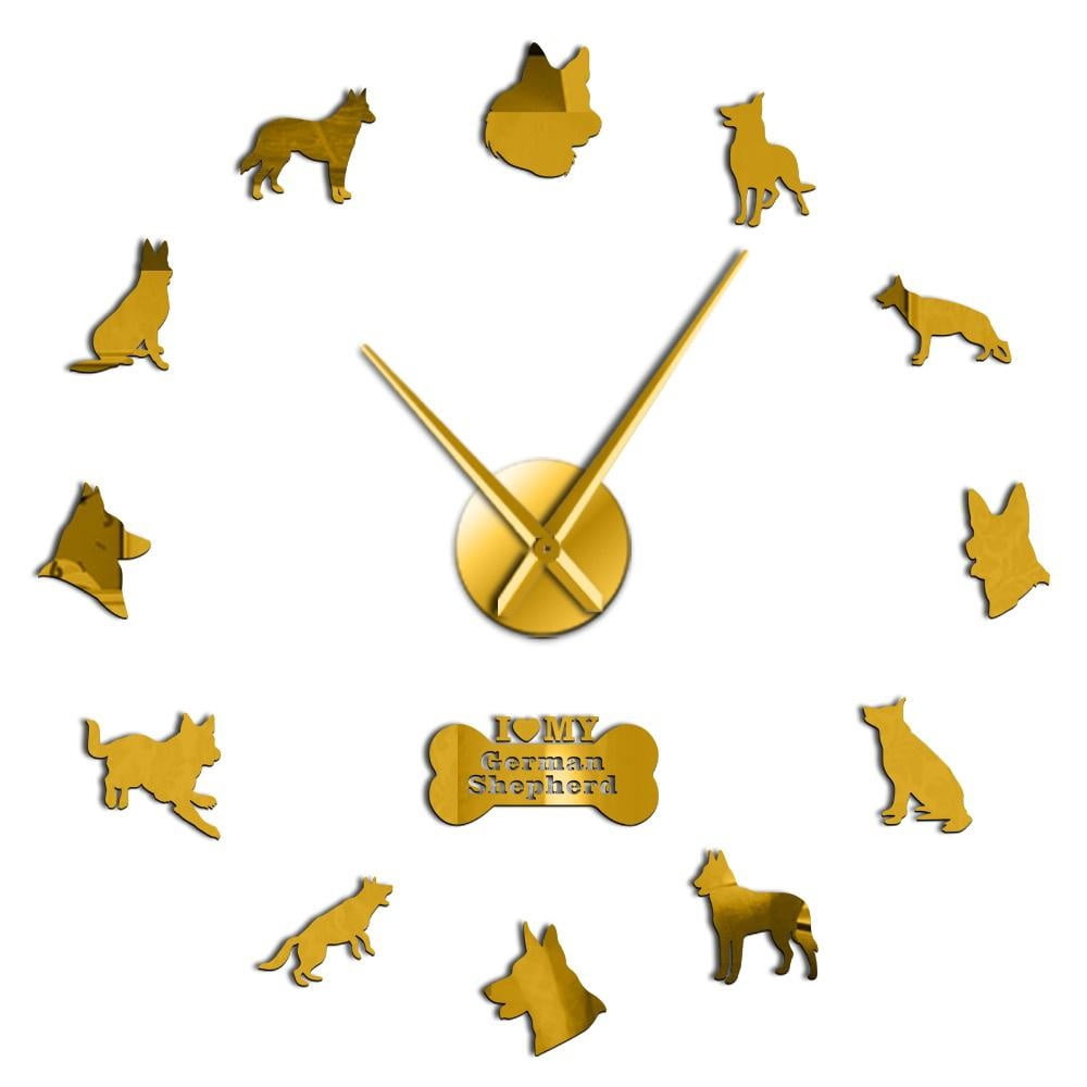 German Shepherd Puppies Dog Club Cool Quiet Sweep Wall Art Clock Dog ...