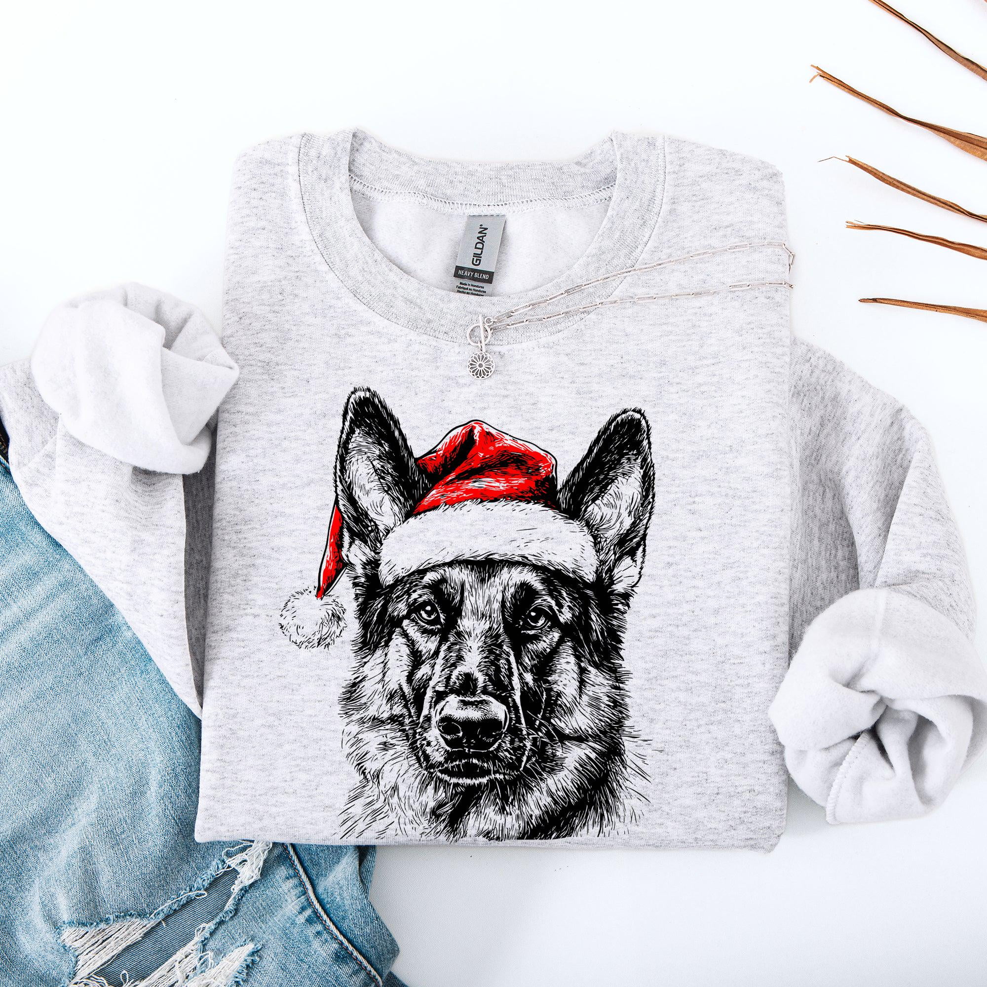 German Shepherd, Santa, Dog, Christmas, Dog Lover, Pet Sweatshirt ...