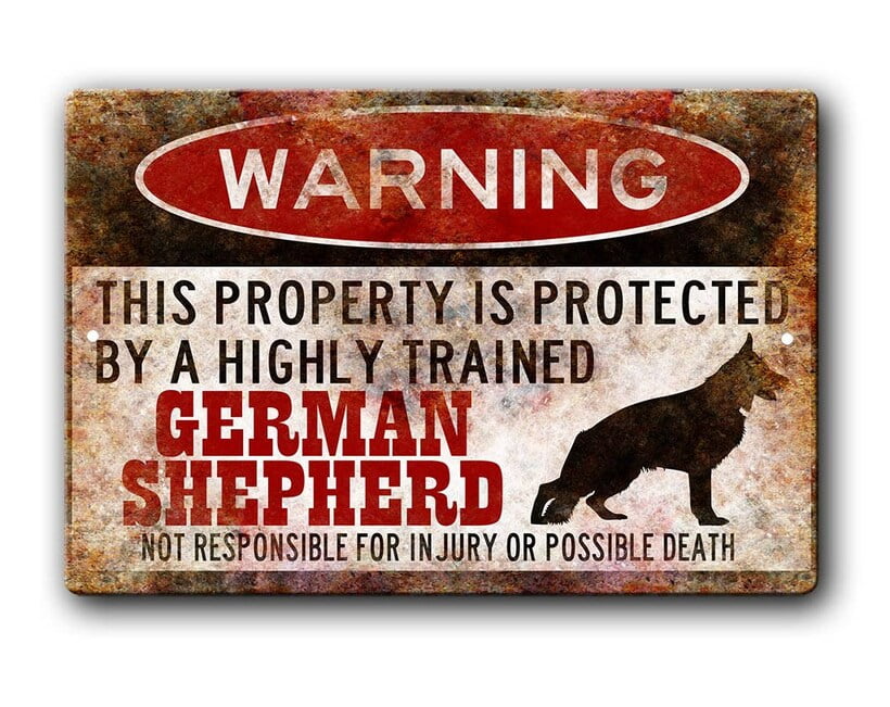 German Shepherd Sign,Funny Metal Signs,Dog warning Sign,Shepherd ...