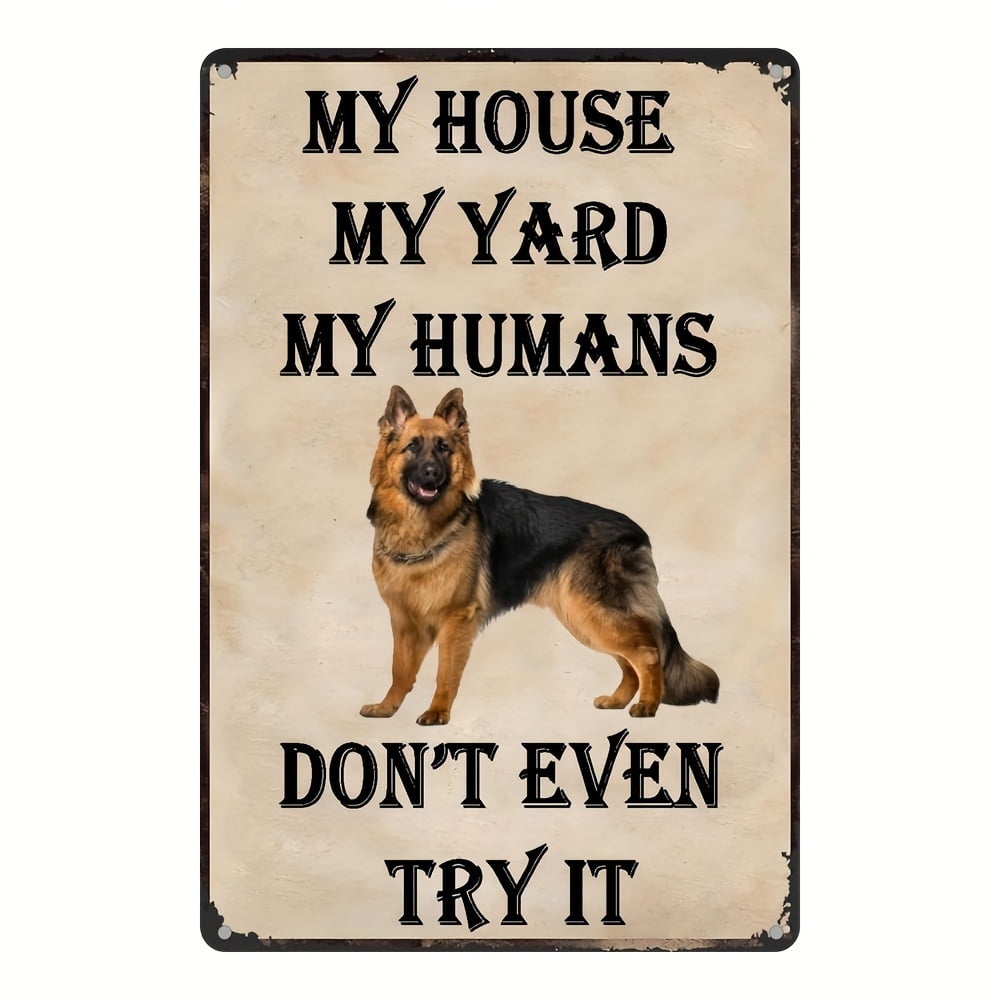 German Shepherd Sign Humorous German Shepherd Iron Wall Decor Sign ...