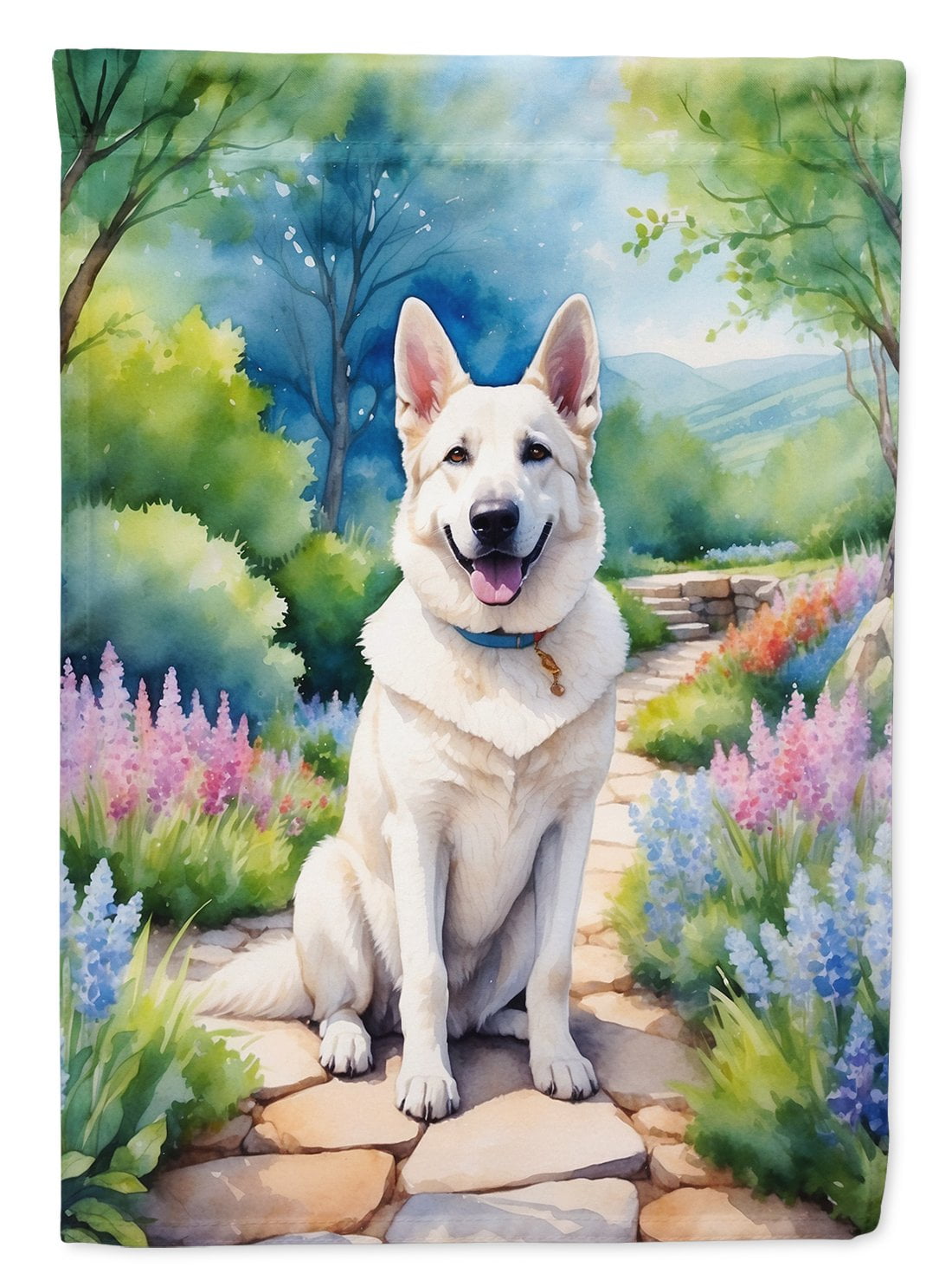 German Shepherd Spring Path House Flag 28 in x 40 in - Walmart.com