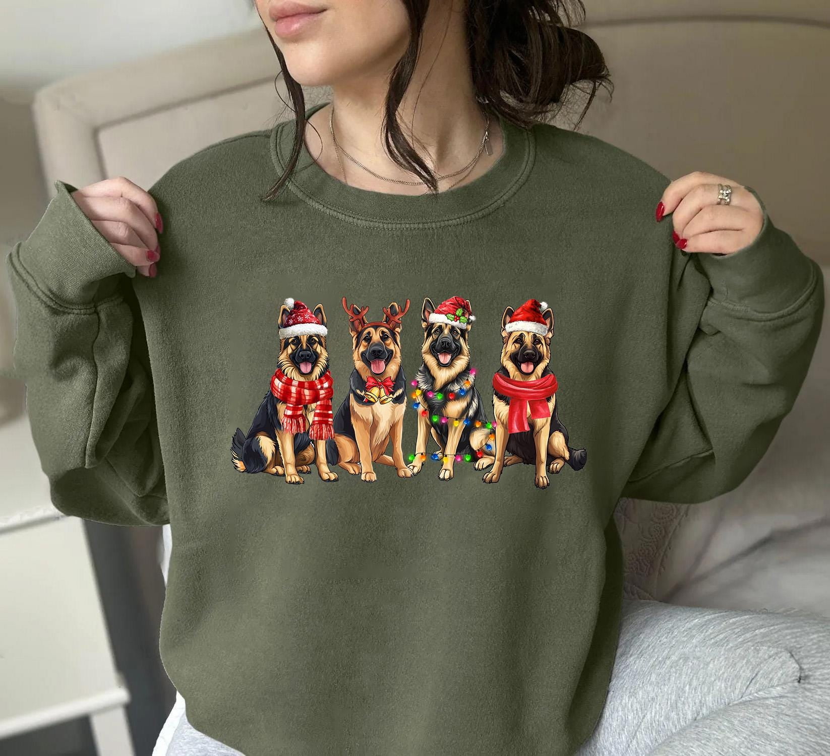 German Shepherd Sweatshirt, German Shepherd Shirt, Christmas German ...