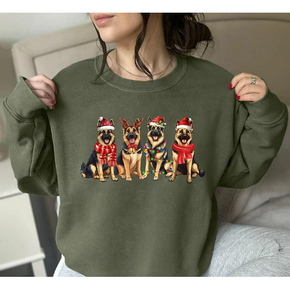 German Shepherd Sweatshirt, German Shepherd Shirt, Christmas German ...