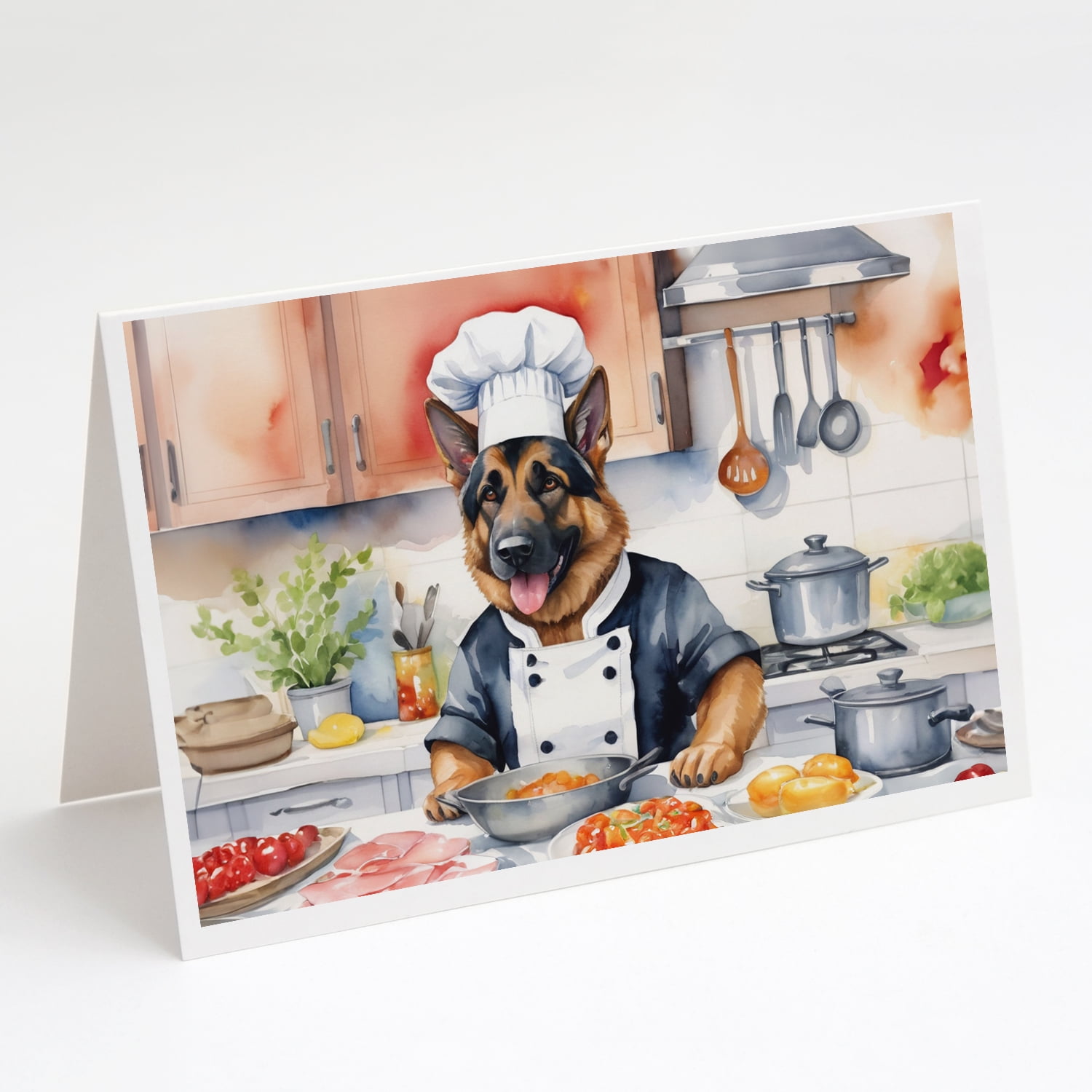 German Shepherd The Chef Greeting Cards Pack of 8 7 in x 5 in - Walmart.com