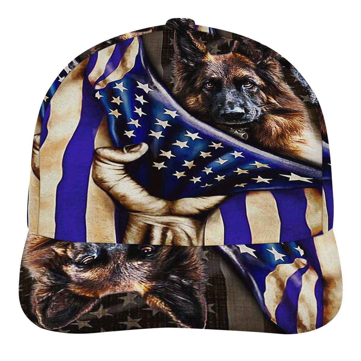 German Shepherd The Thin Blue Line American flag baseball cap hat ...